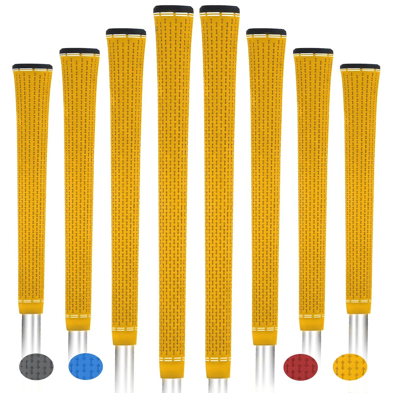 Yamato Single-Color Yellow Golf Grips 8-Pack – Soft, Non-Slip Grip